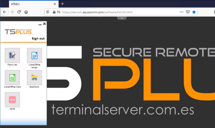 Demo Online - : TSplus ESPAÑA