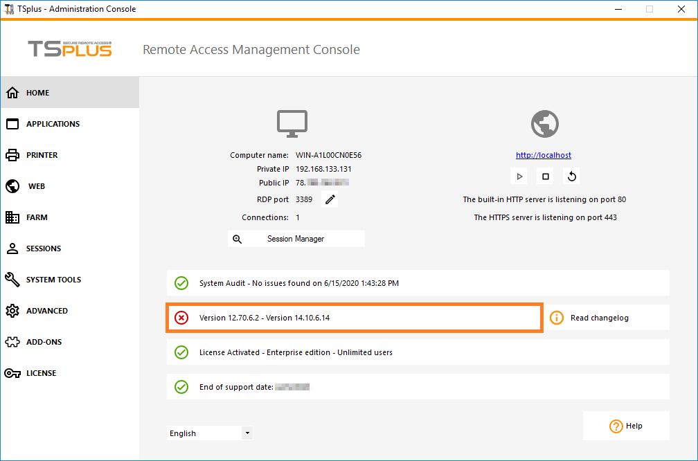 Actualización versión TSplus - : TSplus ESPAÑA
